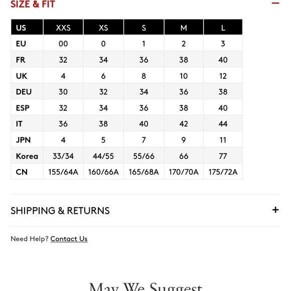 Ba&sh Size Chart Paper Charts – Morbai